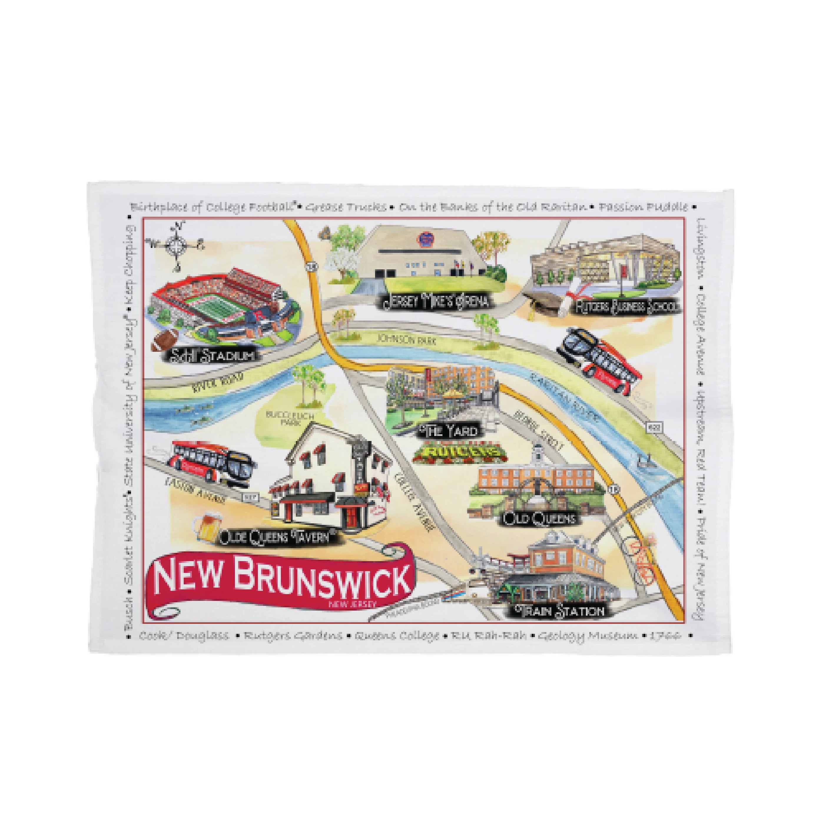New Brunswick Map Tea Towel – Knight & Day Apparel